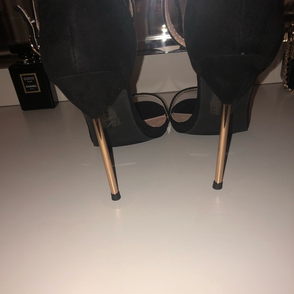 Fashion Nova | Shoes | Sexy Black Metal Stiletto Heels | Poshmark